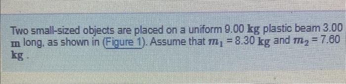 Solved Two small-sized objects are placed on a uniform 9.00 | Chegg.com