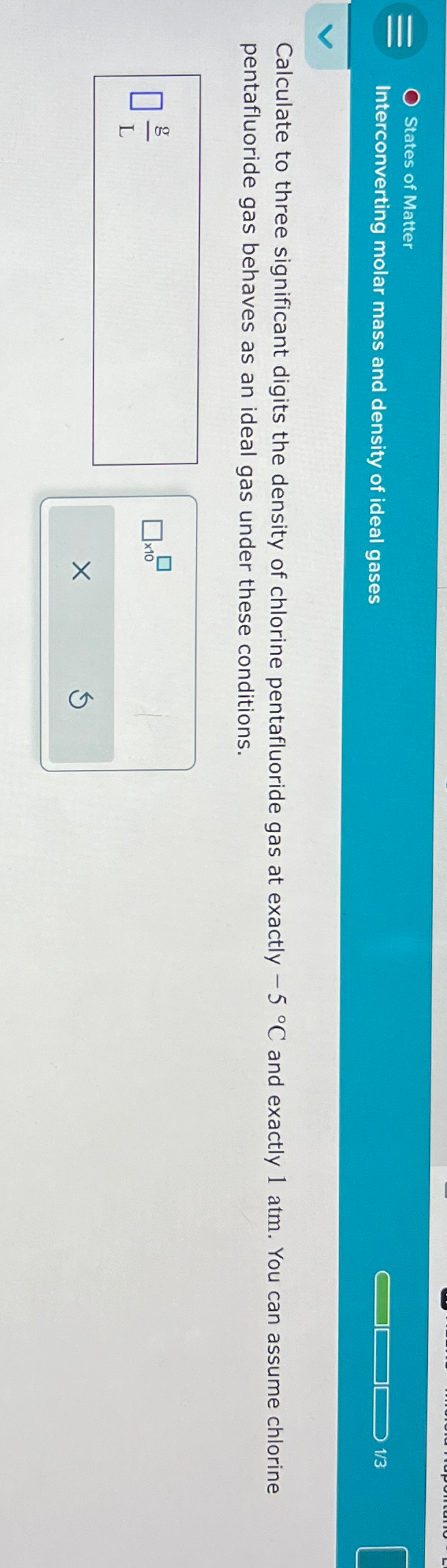 Solved States Of Matterinterconverting Molar Mass And Chegg