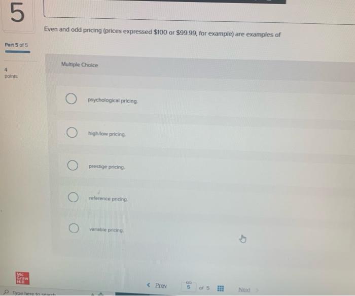 Solved Even and odd pricing (prices expressed $100 or $9999, | Chegg.com