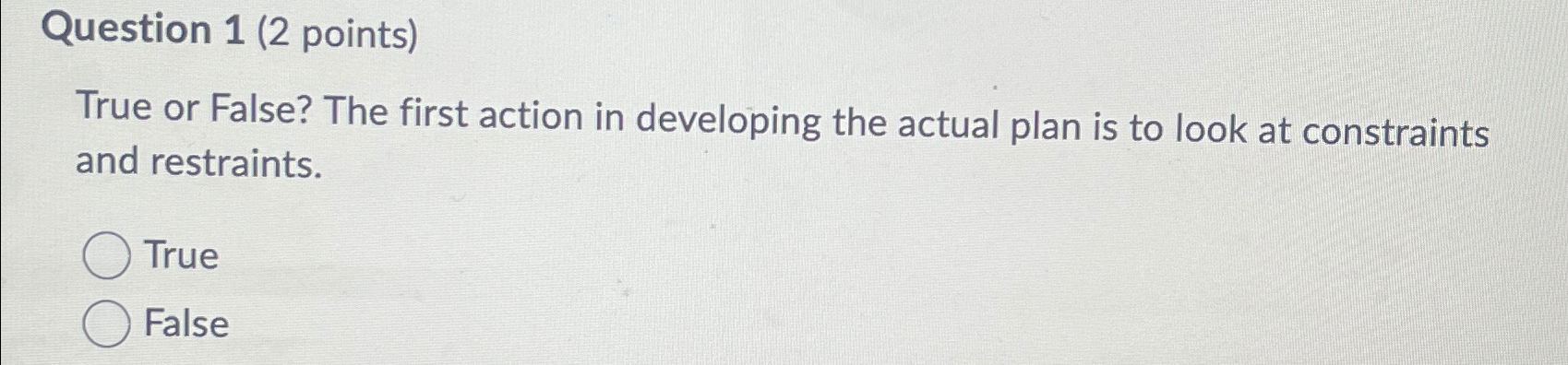 Solved Question 1 (2 ﻿points)True or False? The first action | Chegg.com