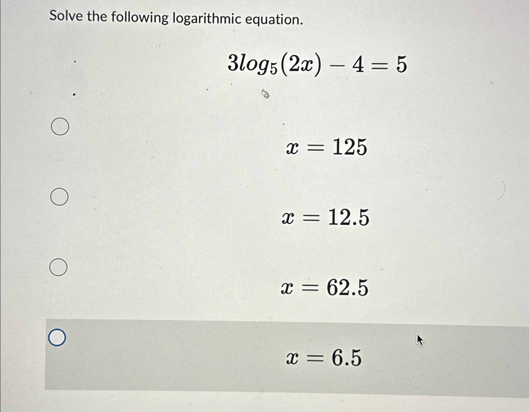 Solved Solve the following logarithmic | Chegg.com