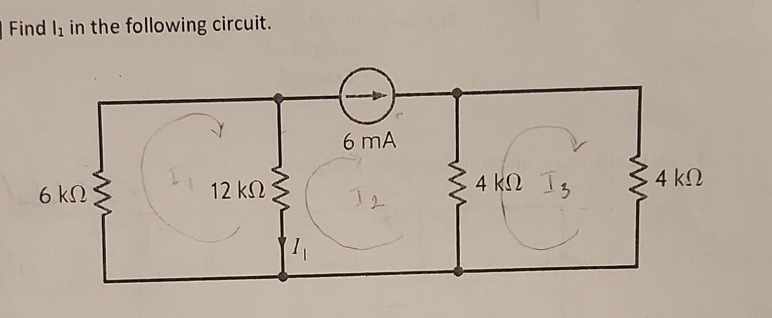 Solved Find I1 in the following circuit. | Chegg.com