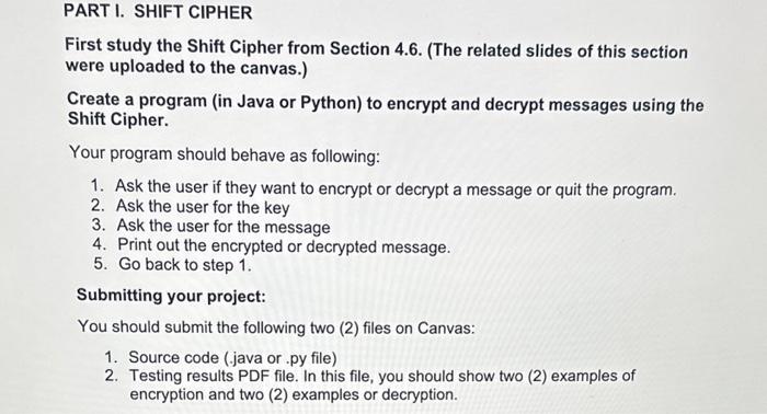 Solved First study the Shift Cipher from Section 4.6. (The | Chegg.com