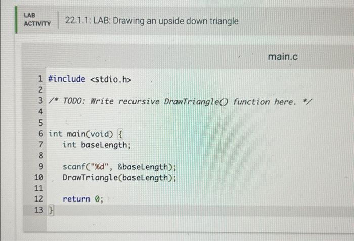 Solved 22 1 Lab Drawing An Upside Down Triangle Write A