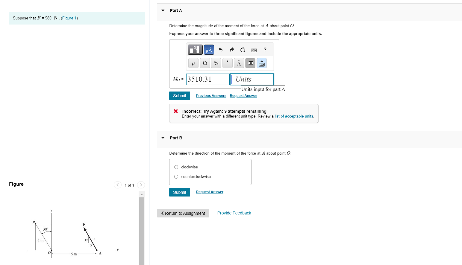 Solved Suppose that F=580N. (Figure 1)Part ADetermine the | Chegg.com