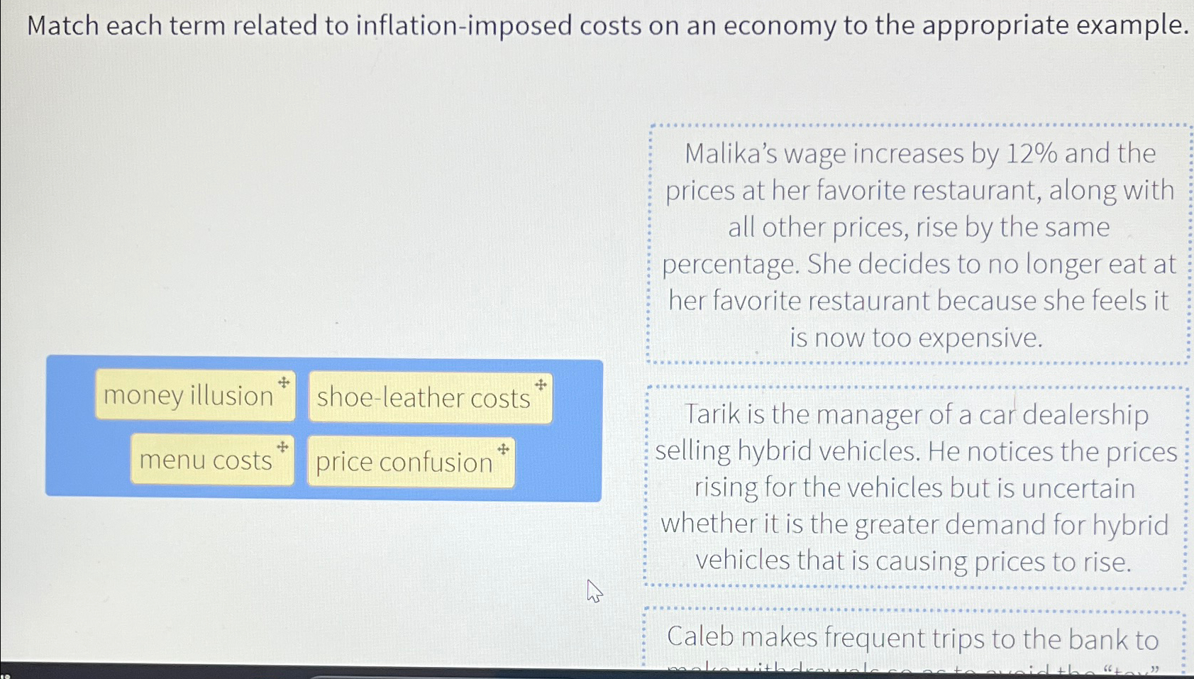 Solved Match each term related to inflation-imposed costs on | Chegg.com