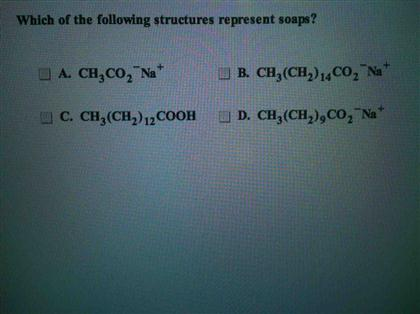 Solved Which of the following structures represent soaps? | Chegg.com
