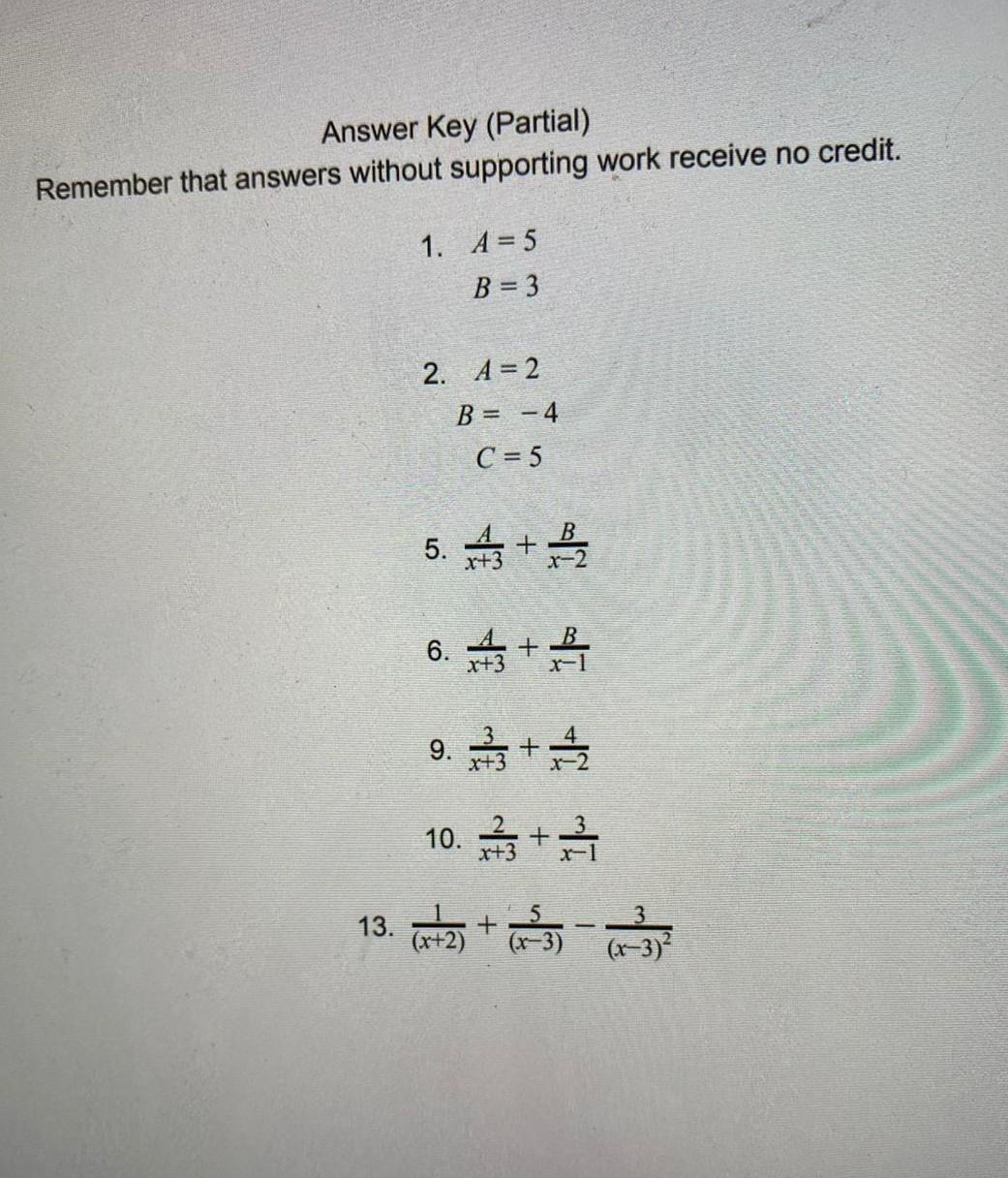 Solved Your Turn! Determine the complete partial fractions | Chegg.com