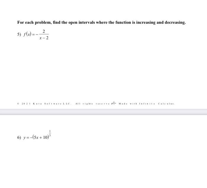 Solved For each problem, find the open intervals where the | Chegg.com