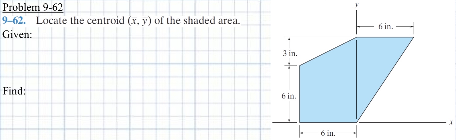 Solved 9-62. ﻿Locate the centroid of the shaded area. | Chegg.com