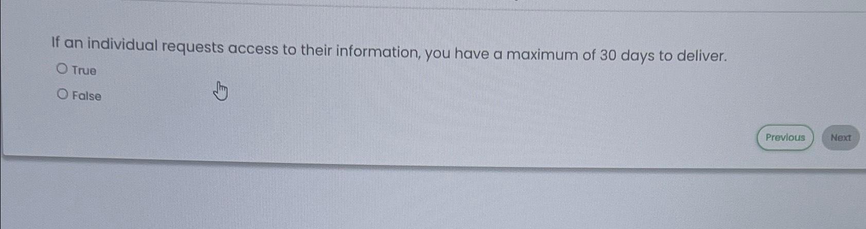 Solved If an individual requests access to their | Chegg.com