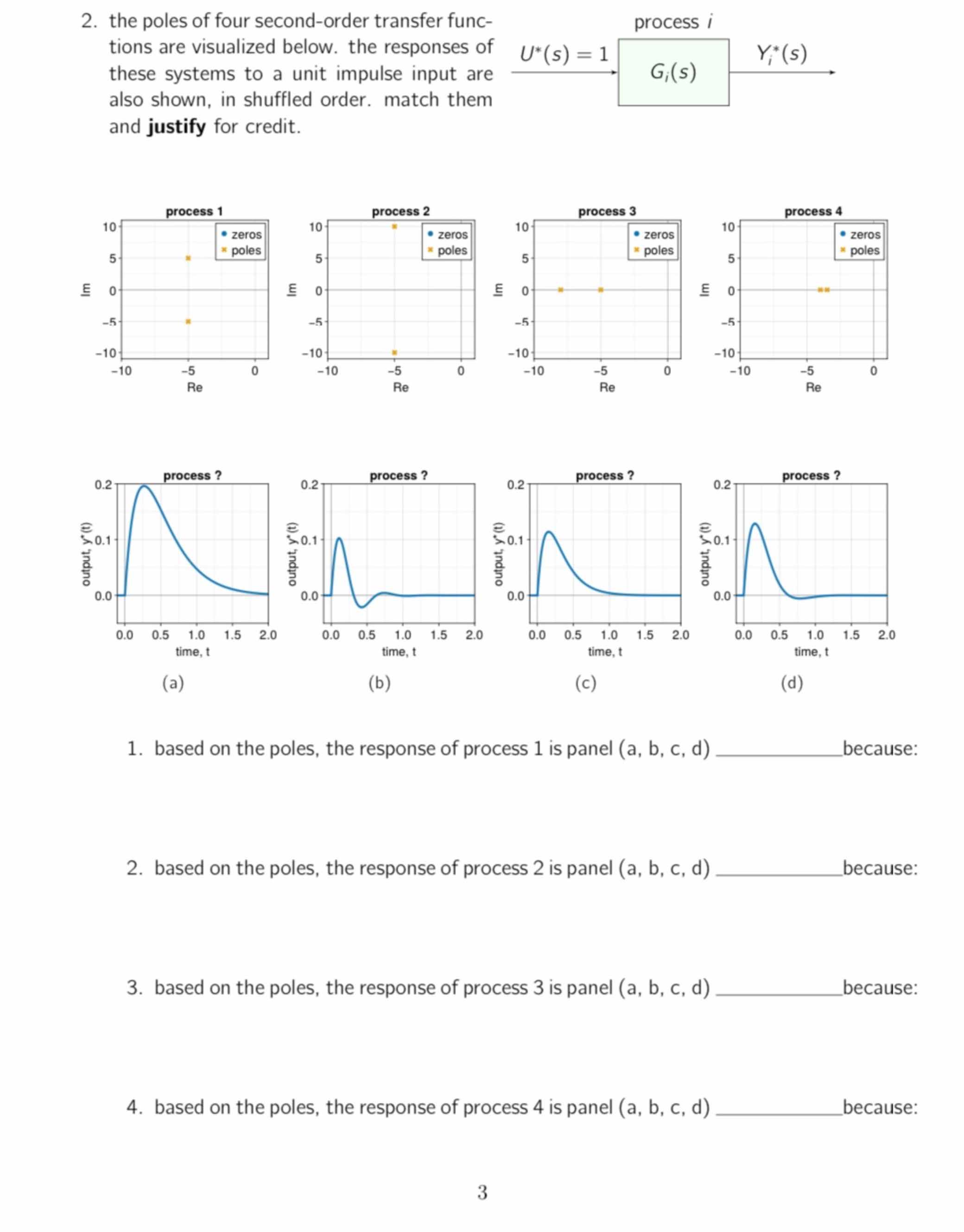 Solved the poles of four second-order transfer func-tions | Chegg.com