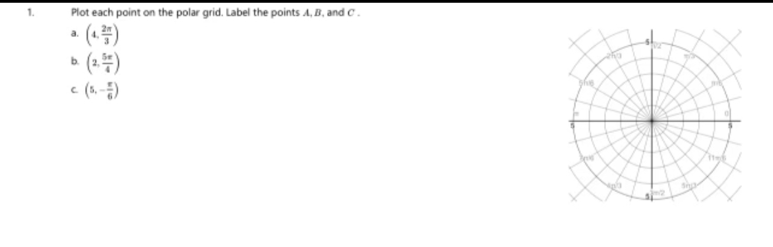 Solved Plot each point on the polar grid. Label the points | Chegg.com