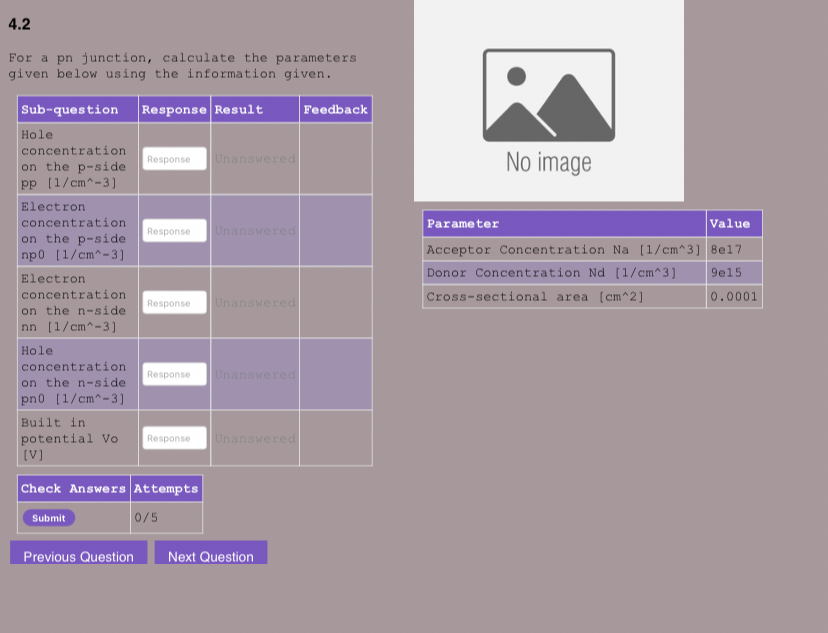 Solved 4.2For a pn junction, calculate the parametersNo | Chegg.com