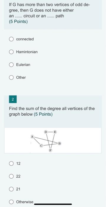 Solved If G has more than two vertices of odd degree, then G | Chegg.com