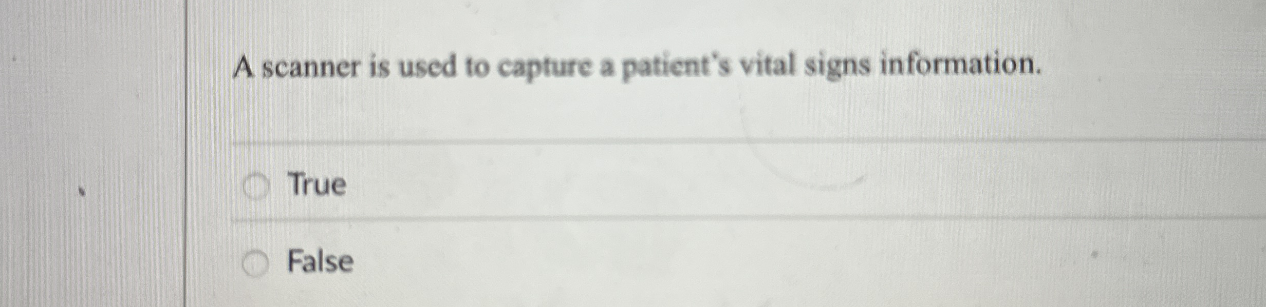 Solved A scanner is used to capture a patient's vital signs | Chegg.com