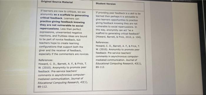 Solved Original Source Material Student Version The study of | Chegg.com