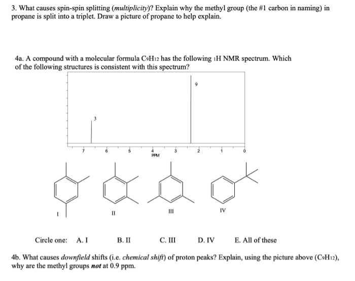 Solved 3. What causes spin-spin splitting (multiplicity)? | Chegg.com