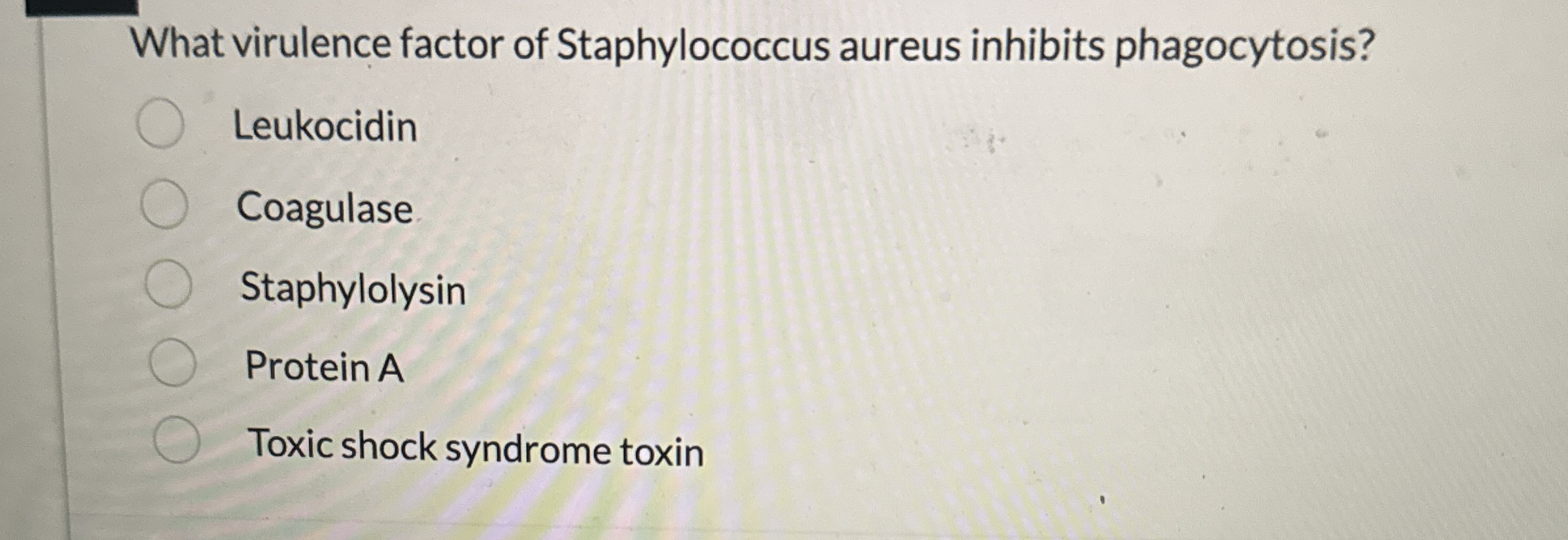 Solved What virulence factor of Staphylococcus aureus | Chegg.com