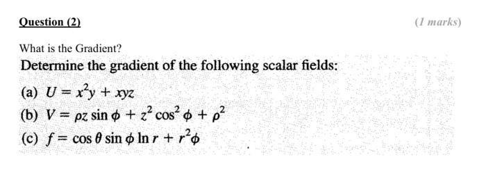 Solved What is the Gradient? Determine the gradient of the | Chegg.com