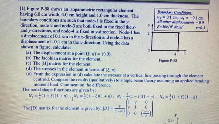 Solved 2 3 [1] Figure P-58 shows an isoparametric | Chegg.com