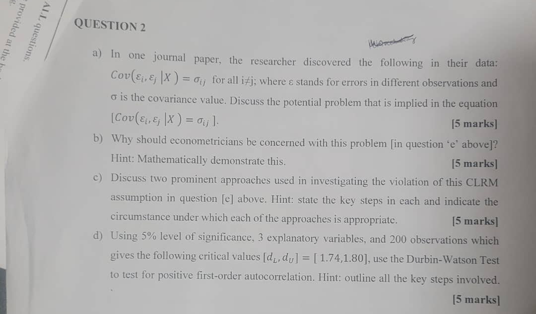 Solved QUESTION 2a) ﻿In one journal paper, the researcher | Chegg.com