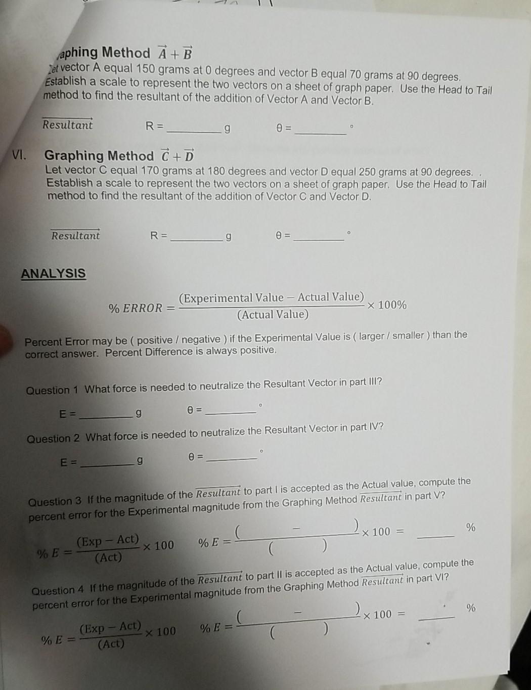 Solved aphing Method A+B Tet vector A equal 150 grams at 0 | Chegg.com