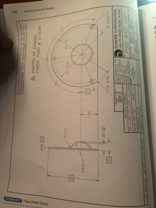 Solved 122 Activity 8-2 Plate-Wheel Guard. A PAINTED BY | Chegg.com