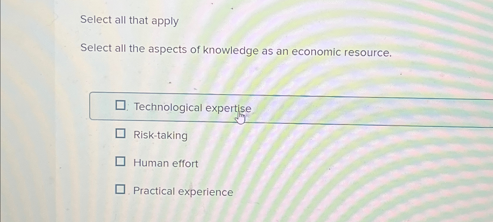 Solved Select all that applySelect all the aspects of | Chegg.com