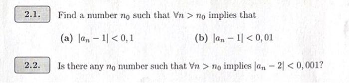Find a number n0 such that ∀n>n0 implies that (a) | Chegg.com
