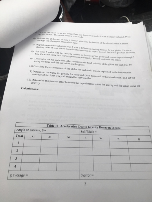 Solved Motion Pre Lab Date: Name: Day and time of lecture: _ | Chegg.com
