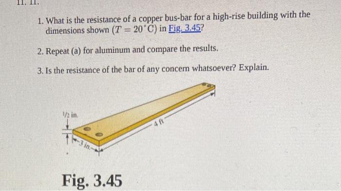 Solved 1. What is the resistance of a copper bus-bar for a | Chegg.com