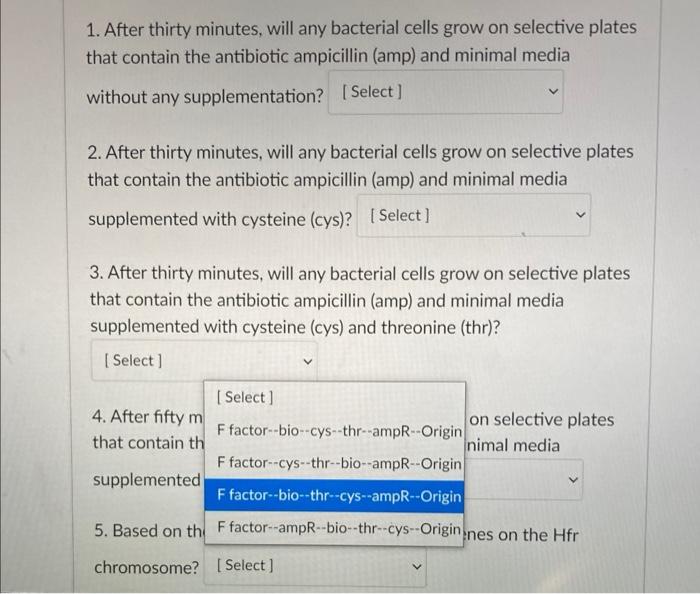 Solved You've set up an interrupted mating experiment using | Chegg.com