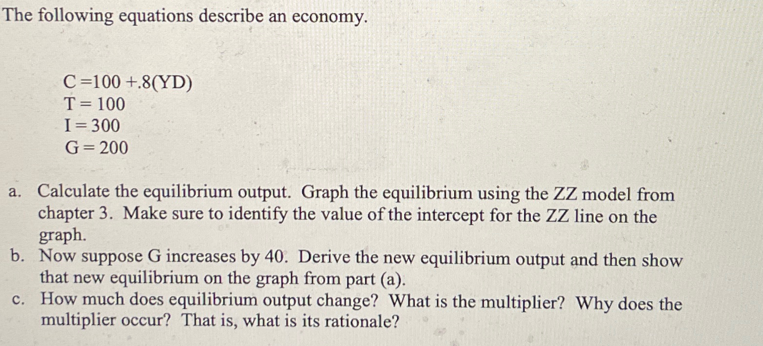 Solved The following equations describe an | Chegg.com