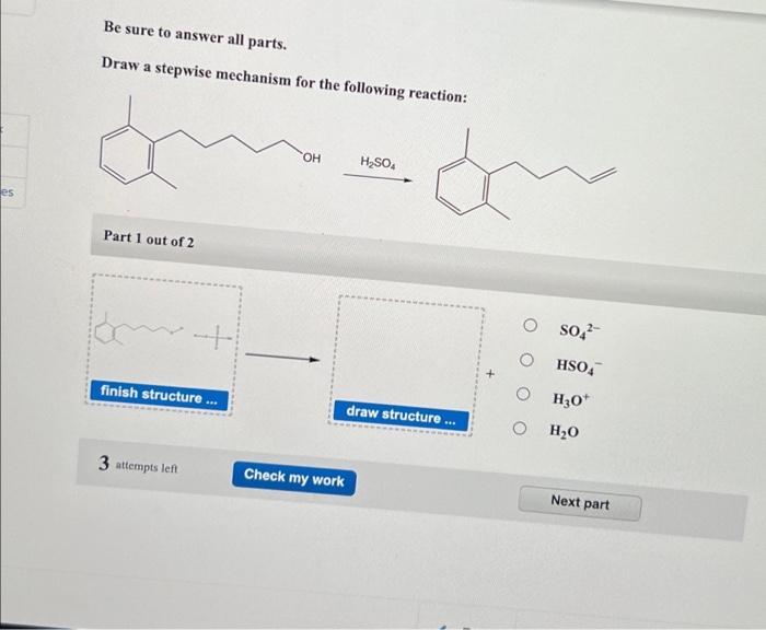 Solved Be sure to answer all parts. Draw a stepwise | Chegg.com