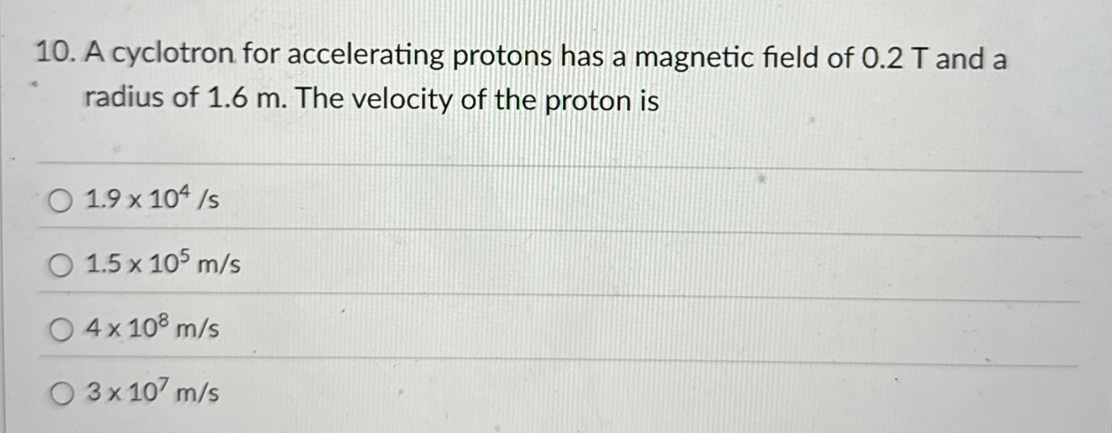 Solved A cyclotron for accelerating protons has a magnetic | Chegg.com