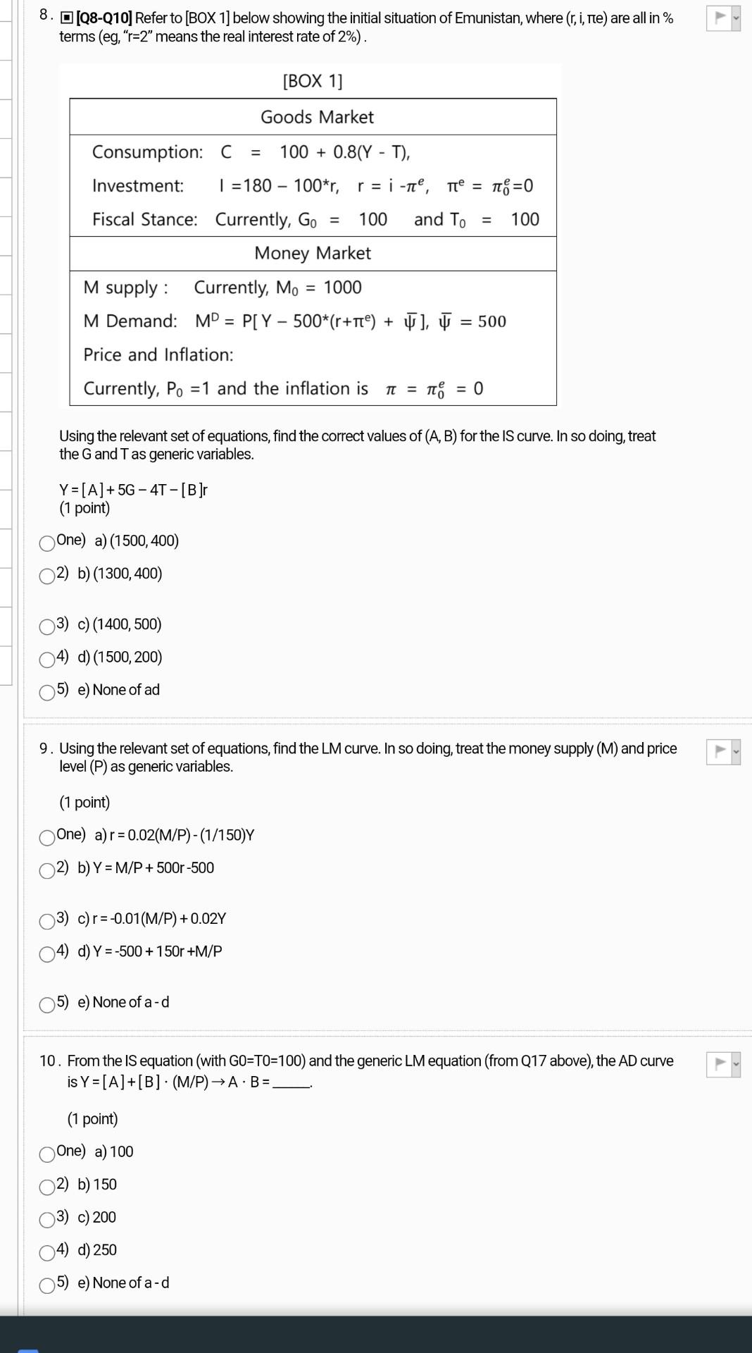 Solved 8. [Q8-Q10] Refer to [BOX 1] below showing the | Chegg.com