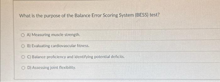 Solved What is the purpose of the Balance Error Scoring | Chegg.com