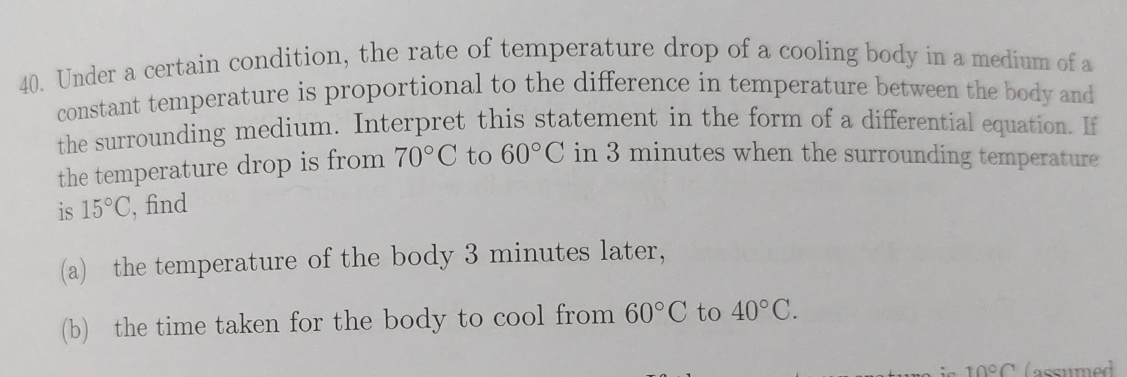 Solved Under a certain condition, the rate of temperature | Chegg.com