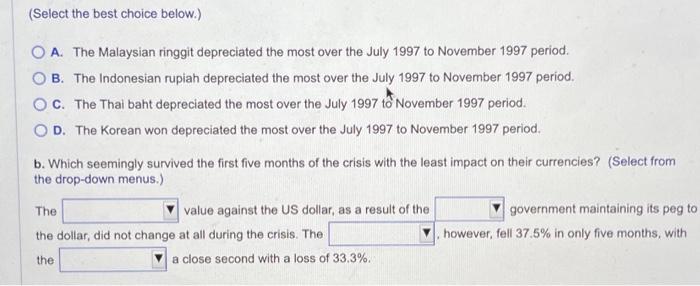 Solved (Select the best choice below.) A. The Malaysian | Chegg.com