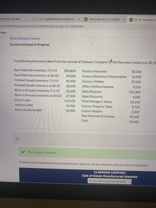 Solved nvcc.my.vccs.edu X M Applied Business Mathemat x N | Chegg.com