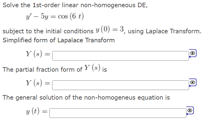 Solved Solve the 1st-order linear non-homogeneous DE, | Chegg.com
