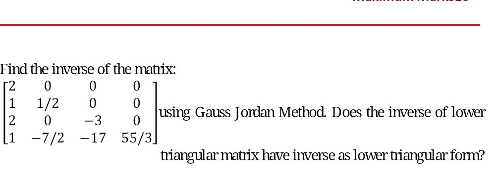 Solved Find the inverse of the | Chegg.com