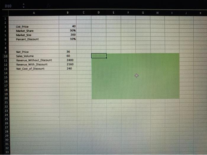 Solved YOUR TASK: In cells D10:120 (the green area), create | Chegg.com