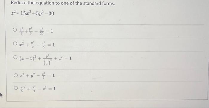 Solved Reduce the equation to one of the standard forms. | Chegg.com
