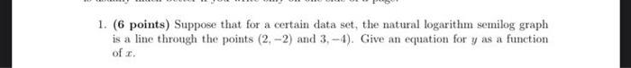 Solved 1. (6 points) Suppose that for a certain data set, | Chegg.com