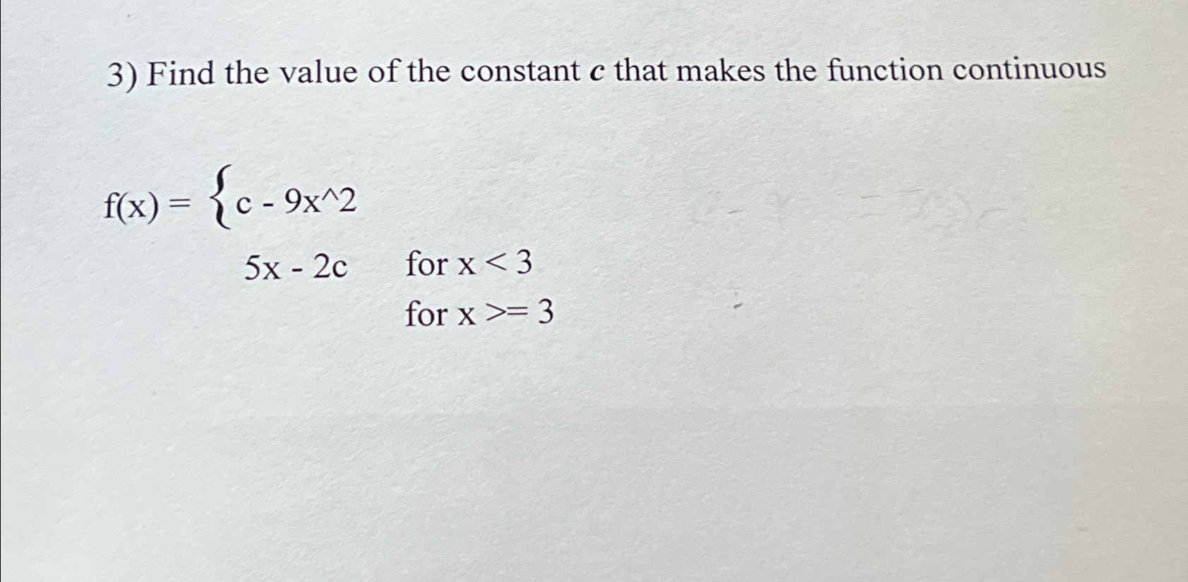 Solved Find the value of the constant c ﻿that makes the | Chegg.com