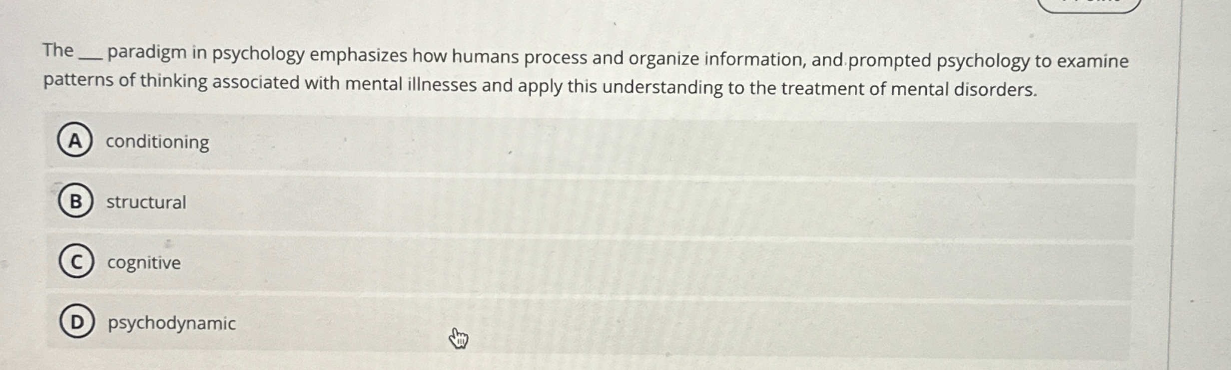 Solved The ﻿paradigm in psychology emphasizes how humans | Chegg.com