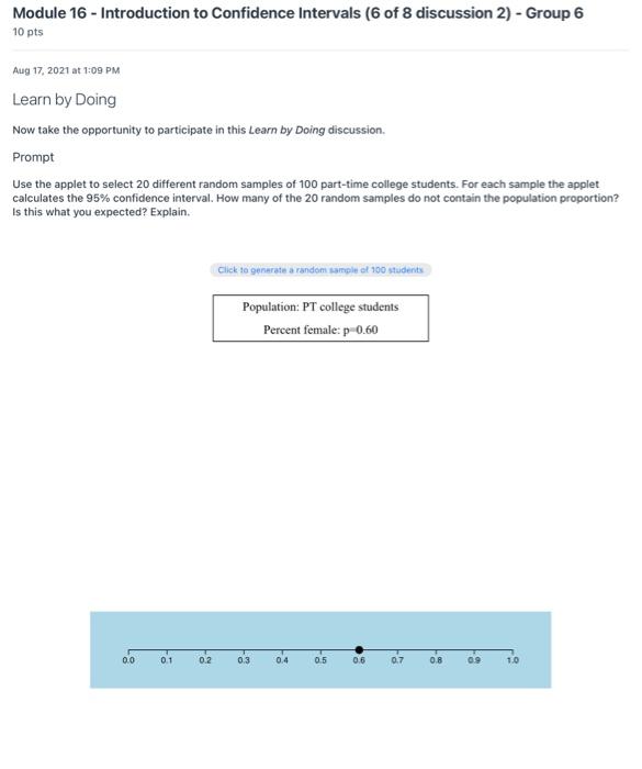 Solved Module 16 - Introduction to Confidence Intervals (6 | Chegg.com