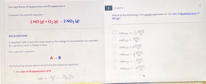 Solved Average Rates of Appearance and Disappearance | Chegg.com